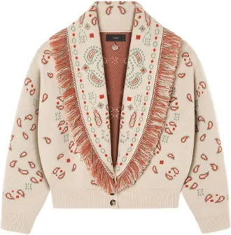 Alanui Femme, Pulls, Multicolore, Taille: 40 FR Iconic Jacquard Knit Cardigan