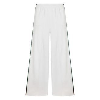 Gucci Freizeit-Hose aus Ripp-Baumwoll-Jersey mit Webstreifen - - Trousers - Damen - Wei&szlig; - XS