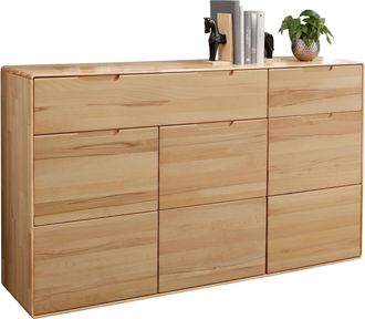 Möbelando Sideboard >KM-0663< 3 Türen, 2 Schübe, Kernbuche massiv geölt - 149x91x40cm (BxHxT)