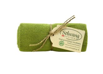 Solwang Küchentuch Moosgrün gestrickt Geschirrtuch Handtuch Baumwolle