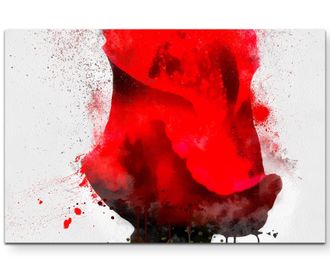 Paul Sinus Art Leinwandbilder | Bilder Leinwand 120x80cm Aquarell - rote Rose