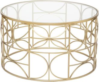 Atmosphera Atmosphera - Couchtisch Suite - Platte aus gehärtetem Glas - golden D. 71 cm - Golden