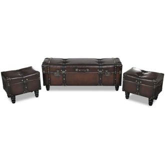 vidaXL Sitztruhen-Set 3 Stk. Braun - Vidaxl