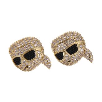 Karl Lagerfeld K/Ikonik 2.0 Pave Karl Studs - - Accessories - Damen - Gelb - ONE SIZE