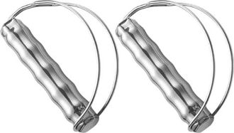 NUOBESTY Lot de 2 Poign&eacute;es Porte-Paquet D&Eacute;picerie en Acier Inoxydable Ergonomiques et Antid&eacute;rapantes Capacit&eacute; 25 Kg Compatibles Paquet &agrave; Provisions R&eacute;utilisabl