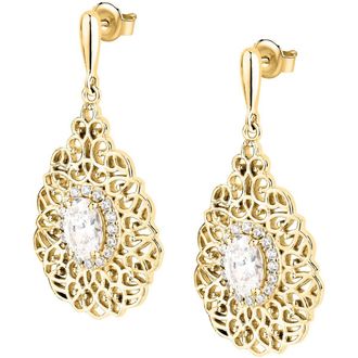 Cleor Boucles doreilles en argent 925/1000 et zircon