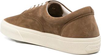 Tom Ford Calf Suede Low-Profile Sneaker - Brown