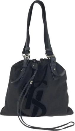 Saint Laurent Sac bandouli&egrave;re en toile Pre-owned - Femme - Pre-owned - Noir - Taille: ONE Size