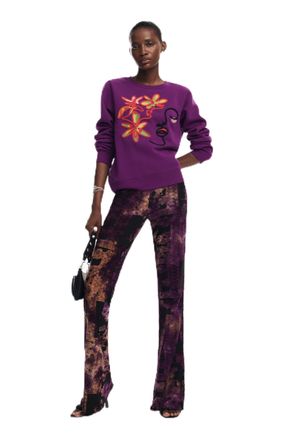 Desigual Womens Woman Knit Long Sleeve Sweater, RED, S