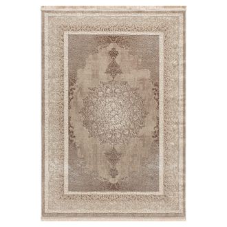 Vimoda Teppich Kurzflor Moderner Teppich mit Ornament-Muster - Pflegeleicht & Robust - F&uuml;r Fu&szlig;bodenheizung geeignet,Farbe:Beige;Ma&szlig;e:160x230 cm