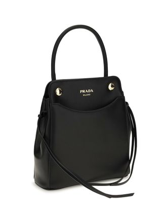Prada Womens Carry Mini Handbag Nero Calf Leather Bos Taurus Shoulder Bags