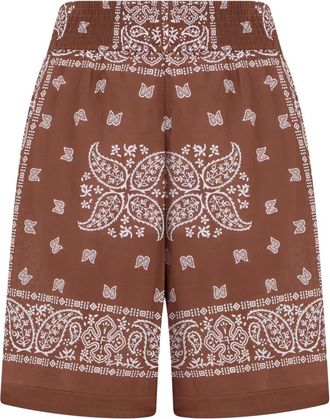 Fabiana Filippi Femme, Shorts, Brun, Taille: 36 FR Shorts en coton &agrave; imprim&eacute; bandana