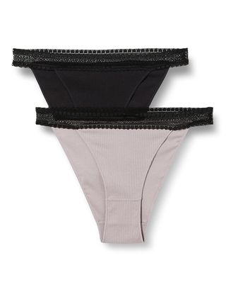 sloggi Damen GO Ribbed Tanga C2P, Black Combination, M