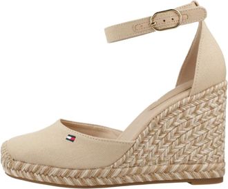 Tommy Hilfiger Femme, Chaussures, Beige, Taille: 38 EU Espadrilles compens&eacute;es hautes en toile
