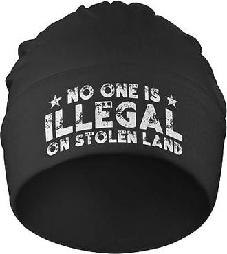 Generic Femme Homme Bonnets De Ski Personne nest Ill&eacute;gal sur Une Terre Vol&eacute;e Hiver Chapeaux Doux Bonnets Tricot&eacute; Chaud Bonnet dhiver pour Ski Hiver Course