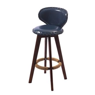 Generic Barhocker mit Hanfseil-Fu&szlig;st&uuml;tze und Drehbarem Pu-Sitz, Esszimmerstuhl mit R&uuml;ckenlehne f&uuml;r K&uuml;che, Kneipe, Caf&eacute;, Terrasse, Braune Beine, Tragkraft 200 