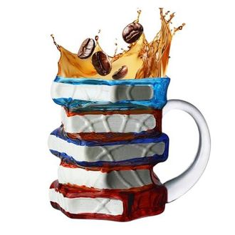 Generico Tasse à café empilée en verre peint | Porte-infusion chaude ou froide - Articles de lecture colorés pour lecteurs, écrivains, rat de bibliothèque, ama