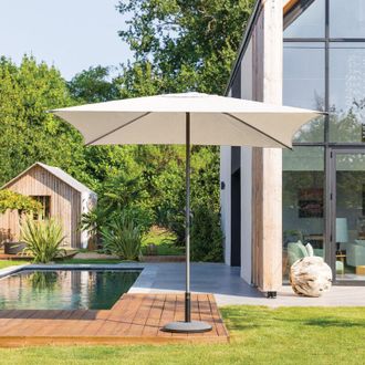 Hesperide Hesperide - Parasol droit carr&eacute; 2,5x2,5m - Toile d&eacute;perlante - Indice de protection UV &eacute;lev&eacute; - Syst&egrave;me push up - Inclinable