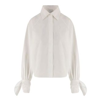 Patou Blouse en coton avec manches nou&eacute;es - Femme - Blouses et Chemises - Blanc - Taille: 40 FR