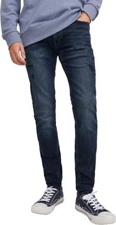 Jack & Jones Liam Original Jean skinny pour homme en tissu stretch haute performance confortable pour toute la journ&eacute;e Fermeture &eacute;clair, noir fonc&eacute;, 32W / 34L