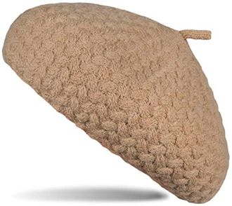 styleBREAKER Bonnet Basque Femme en Maille Fine avec Motif tress&eacute;, Hiver, b&eacute;ret, b&eacute;ret fran&ccedil;ais 04024201, Couleur:Marron Clair