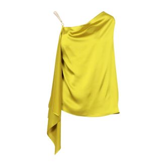 Simona Corsellini Femme, Tops, Vert, Taille: 36 FR Haut Vert en Mélange de Soie Sans Manches