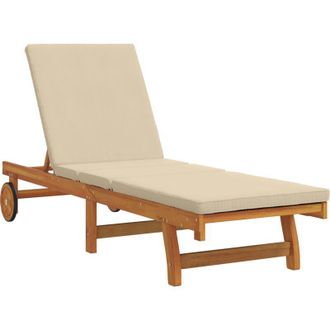 vidaXL Sonnenliege mit Kissen Braun 63 x 199 x 85cm Massivholz Akazie vidaXL