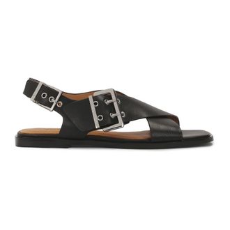 Kazar Schwarze flache Sandalen mit breiten Riemen - - Shoes - Damen - Schwarzk - 38 EU