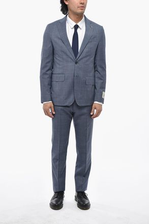 Corneliani CC COLLECTION Anzug mit zwei Kn&ouml;pfen aus reiner Schurwolle und mit District-Karo Corneliani
