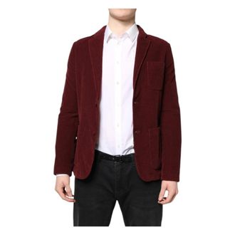 Gianfranco Ferre Homme, Vestes, Rouge, Taille: M Maroon Corduroy Blazer Jacket