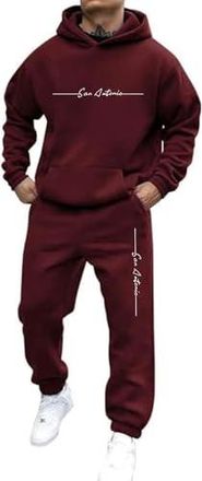 Generic Surv&ecirc;tements pour hommes avec imprim&eacute; lettres, sweat &agrave; capuche, jambe droite, ensembles de jogging, entra&icirc;nement, gym, sport, jogging, hauts, bas, v&ecirc;t