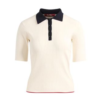 Max Mara Femme, Tops, Blanc, Taille: 42 FR Mstoscuri Polo