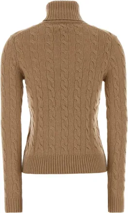 Polo Ralph Lauren Womens Camel Wool Blend Sweater Collectioncamelmelange Exterior: Cashmere Maglieria