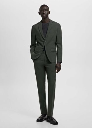 Mango Veste costume Par&iacute;s super slim-fit vert - Homme - 44 - MANGO MAN
