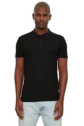 Trendyol Homme Basique Slim Basic Neck Knit Polos Chemise, Noir