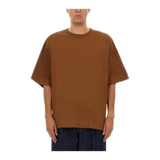 Dries Van Noten Homme, Tops, Brun, Taille: L T-Shirt Oversize en Coton