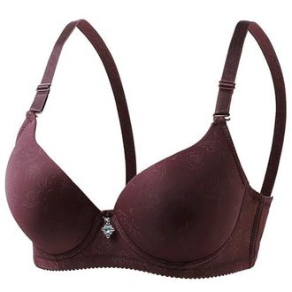Generic Soutien-gorge pour femmes moyennes et sup&eacute;rieures - sans armatures, coton fin pour b&eacute;b&eacute;, sous-v&ecirc;tements confortables et respirants &, caf&eacute;, 44
