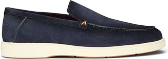 Santoni Homme, Chaussures, Bleu, Taille: 44 1/2 EU Suede Loafer