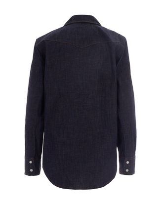 A.P.C. Womens Shirt Western Indigo Organic Cotton