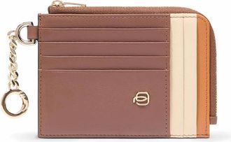Piquadro Femme, Accessoires, Brun, Taille: ONE Size Porte-cartes de cr&eacute;dit femme en cuir avec porte-cl&eacute;s, porte-monnaie et protection Rfid