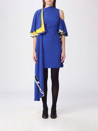 Loewe Robe midi asym&eacute;trique &agrave; &eacute;paule unique en cady &agrave; imprim&eacute; abstrait