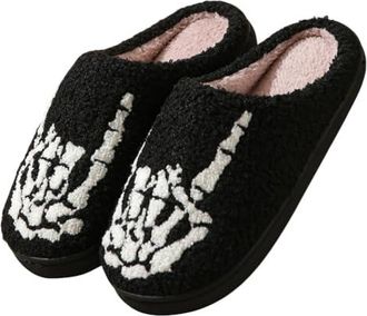 Minetom Chaussons Hommes Femmes Halloween Pantoufles Peluche Maison Mémoire Mousse Bois Automne Hiver Intérieur/Extérieur A Style 13 43/44 EU