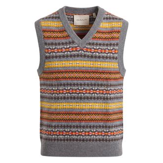 GANT Gilet Fair Isle - Homme - Pulls - Multicolore - Taille: L