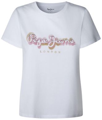 Pepe Jeans London Damen Becky T-Shirt, Wei&szlig; (Wei&szlig;), L