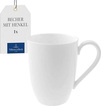Villeroy & Boch Royal Henkelbecher Wei&szlig;, Sp&uuml;lmaschinenfest, Mikrowellensicher, Tasse, Becher, Kaffeebecher, Porzellan, Kaffeetasse, Hei&szlig;getr&auml;nkebecher, Premium Bone P