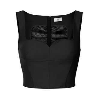 Elisabetta Franchi Femme, Tops, Noir, Taille: 42 FR Top
