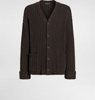 Dolce & Gabbana Cotton-blend Cardigan - Mann Strickwaren Brown Xs