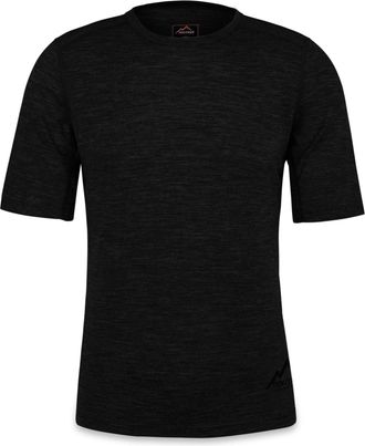 Normani Herren Merino T-Shirt Short Sleeve Kurzarm Oberteil Funktionsoberteil 100% Merinowolle Thermounterwäsche Baselayer Farbe Schwarz Größe XXL/56
