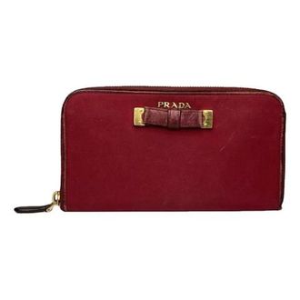 Prada Portefeuille en cuir Pre-owned - Femme - Pre-owned - Rouge - Taille: ONE Size