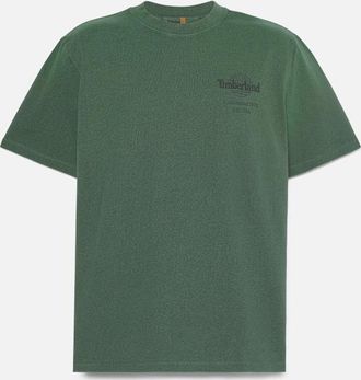 Timberland Sunfaded Heavyweight T-Shirt mit Baum-Logo und Grafik f&uuml;r Herren in Dunkelgr&uuml;n, Herren, Gr&uuml;n, Gr&ouml;&szlig;e